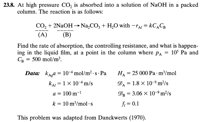 Solved 23.8. At high pressure CO2 is absorbed into a | Chegg.com