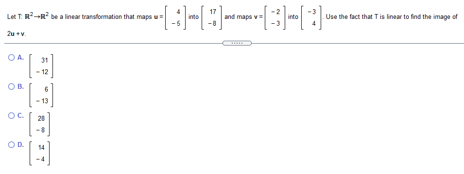 Solved 4 17 -2 Let T: R2 R2 be a linear transformation that | Chegg.com