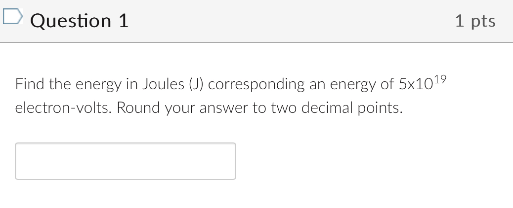 Solved Find the energy in Joules (J) corresponding an energy | Chegg.com
