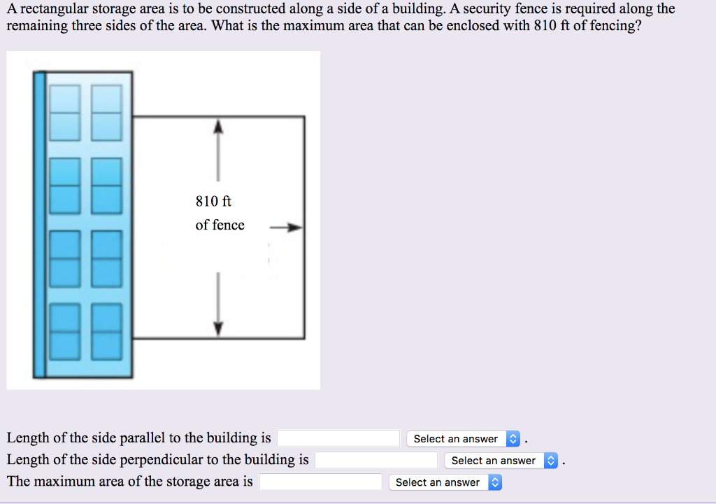 Solved A rectangular storage area is to be constructed along | Chegg.com