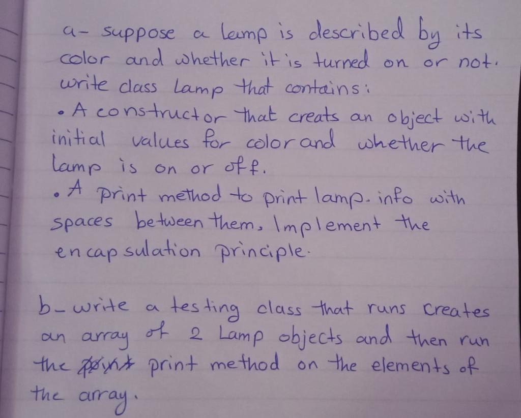 Solved a- suppose a lamp is described Lamp is described by | Chegg.com