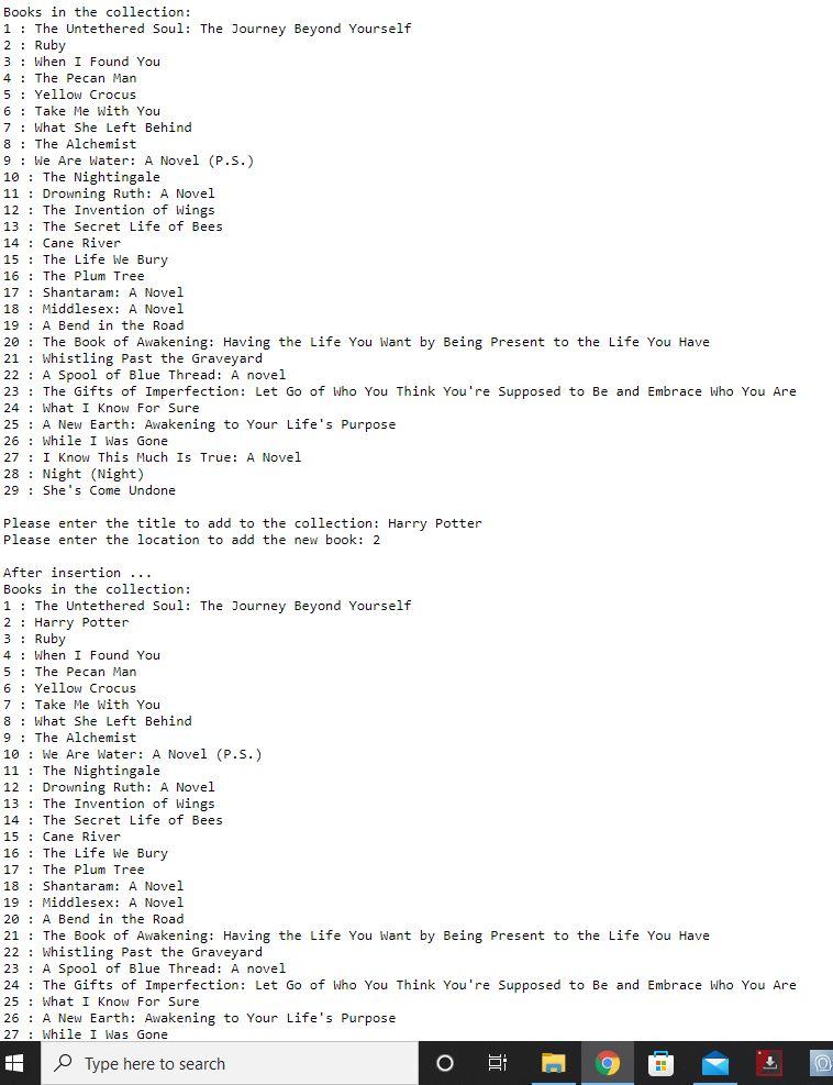 Solved Inserting and deleting items from an one dimensional | Chegg.com