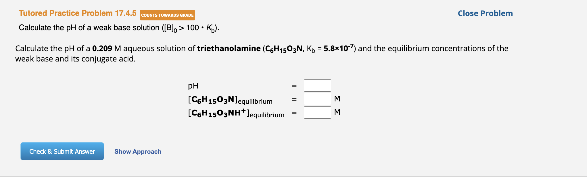 Solved Tutored Practice Problem 17.4.5 Calculate the pH of a | Chegg.com