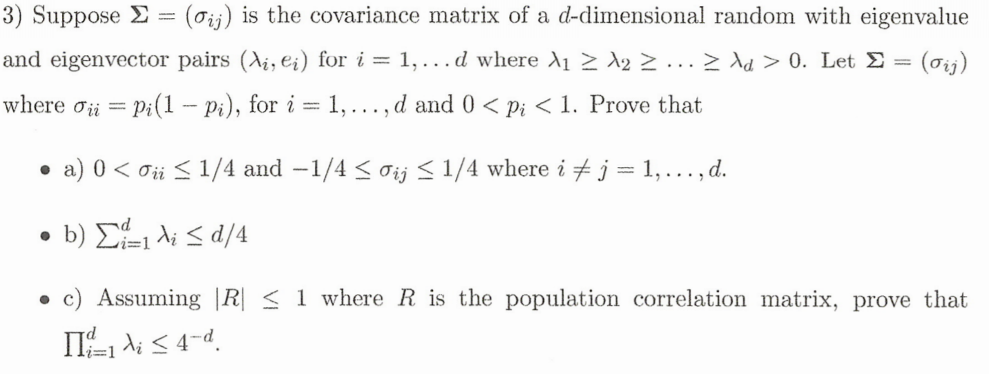 3) Suppose = (Cij) is the covariance matrix of a | Chegg.com