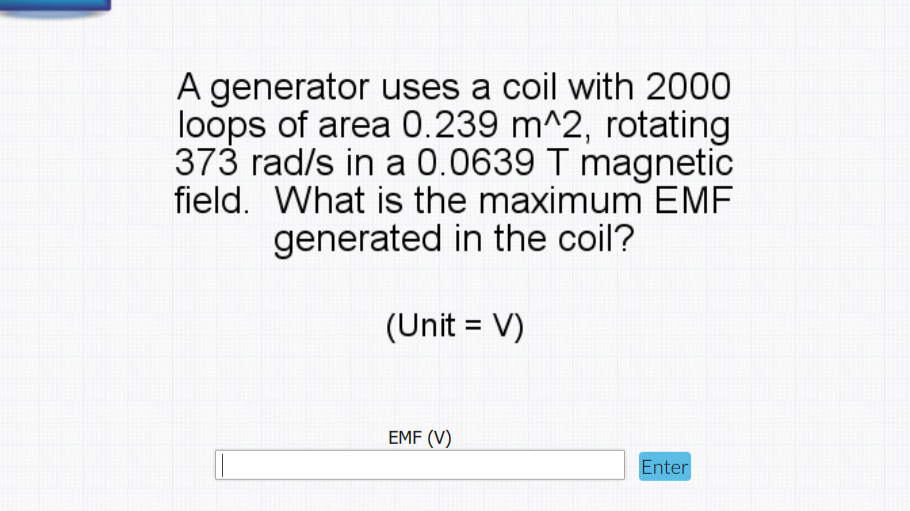 Solved A generator uses a coil with 2000 loops of area 0.239 | Chegg.com