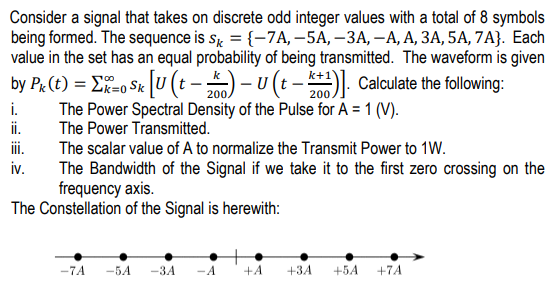 Solved Consider a signal that takes on discrete odd integer | Chegg.com