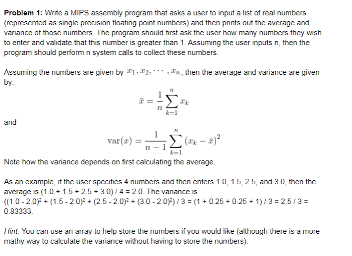 Solved Problem 1: Write a MIPS assembly program that asks a | Chegg.com
