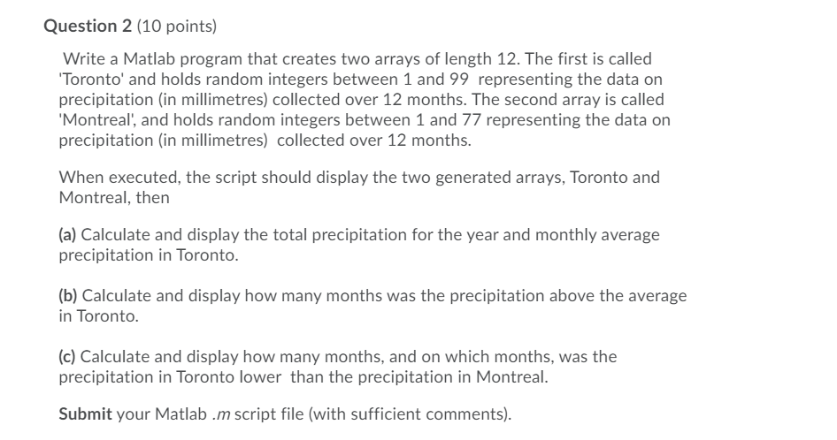 Solved Question 2 10 Points Write A Matlab Program That 2338