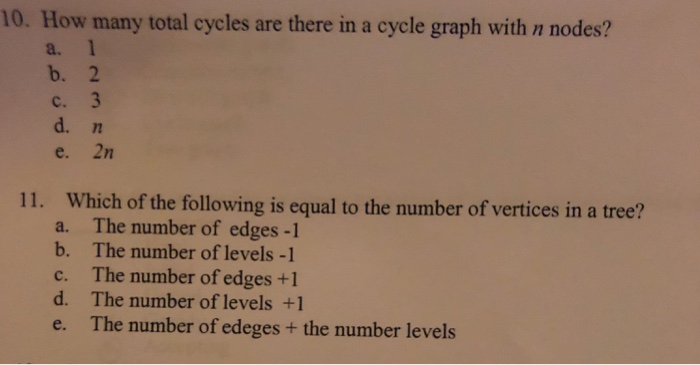 Solved 10. How many total cycles are there in a cycle graph | Chegg.com