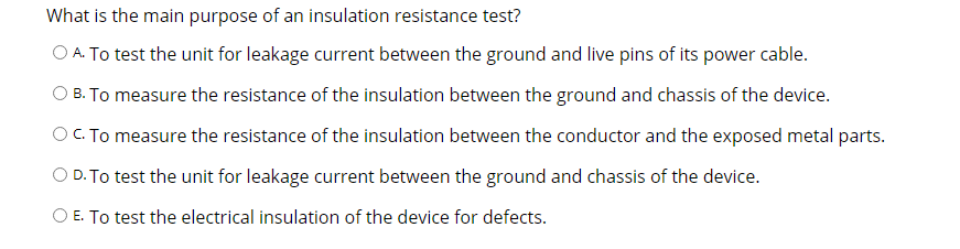 Solved In a typical IR Test, for every _ in temperature, the | Chegg.com
