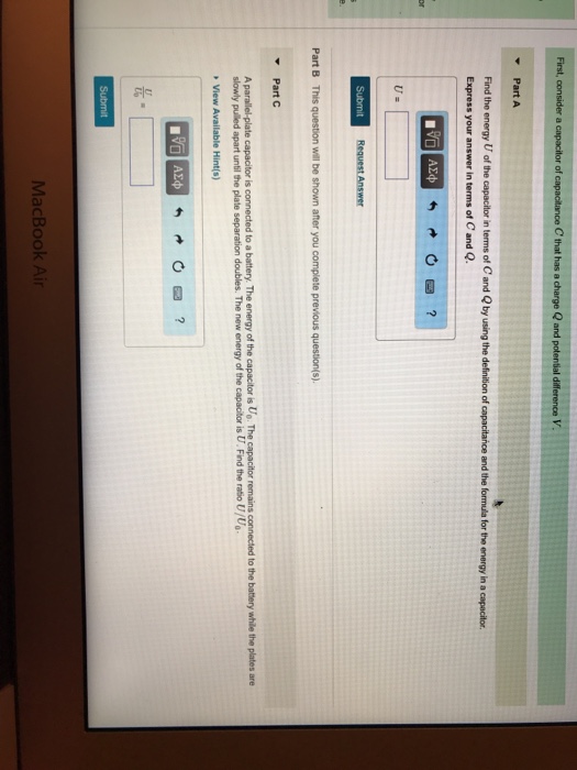 Solved Energy in Capacitors and Electric Fields Learning | Chegg.com