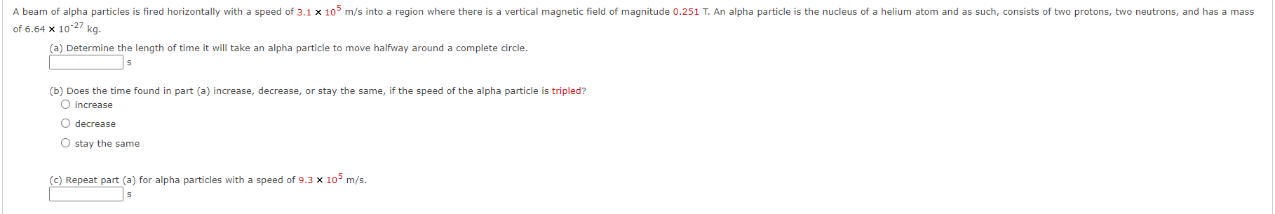 Solved A beam of alpha particles is fired horizontally with | Chegg.com