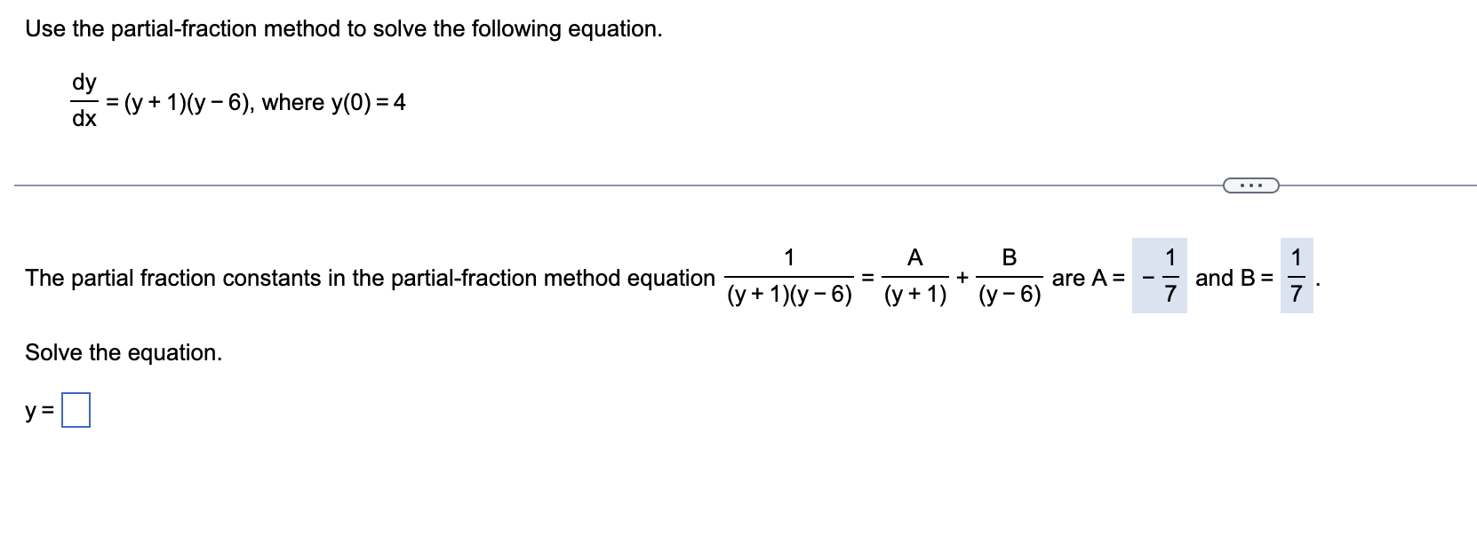 Solved Use the partial-fraction method to solve the | Chegg.com