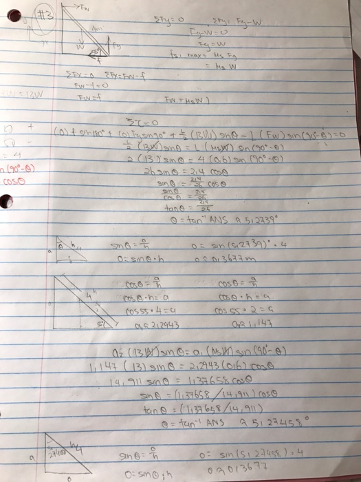 Solved It's a torque question A ladder | Chegg.com