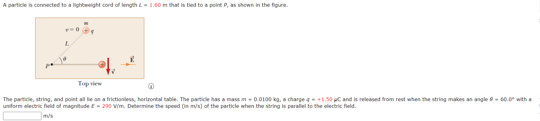 Solved A particle is connected to a lightweight cord of | Chegg.com