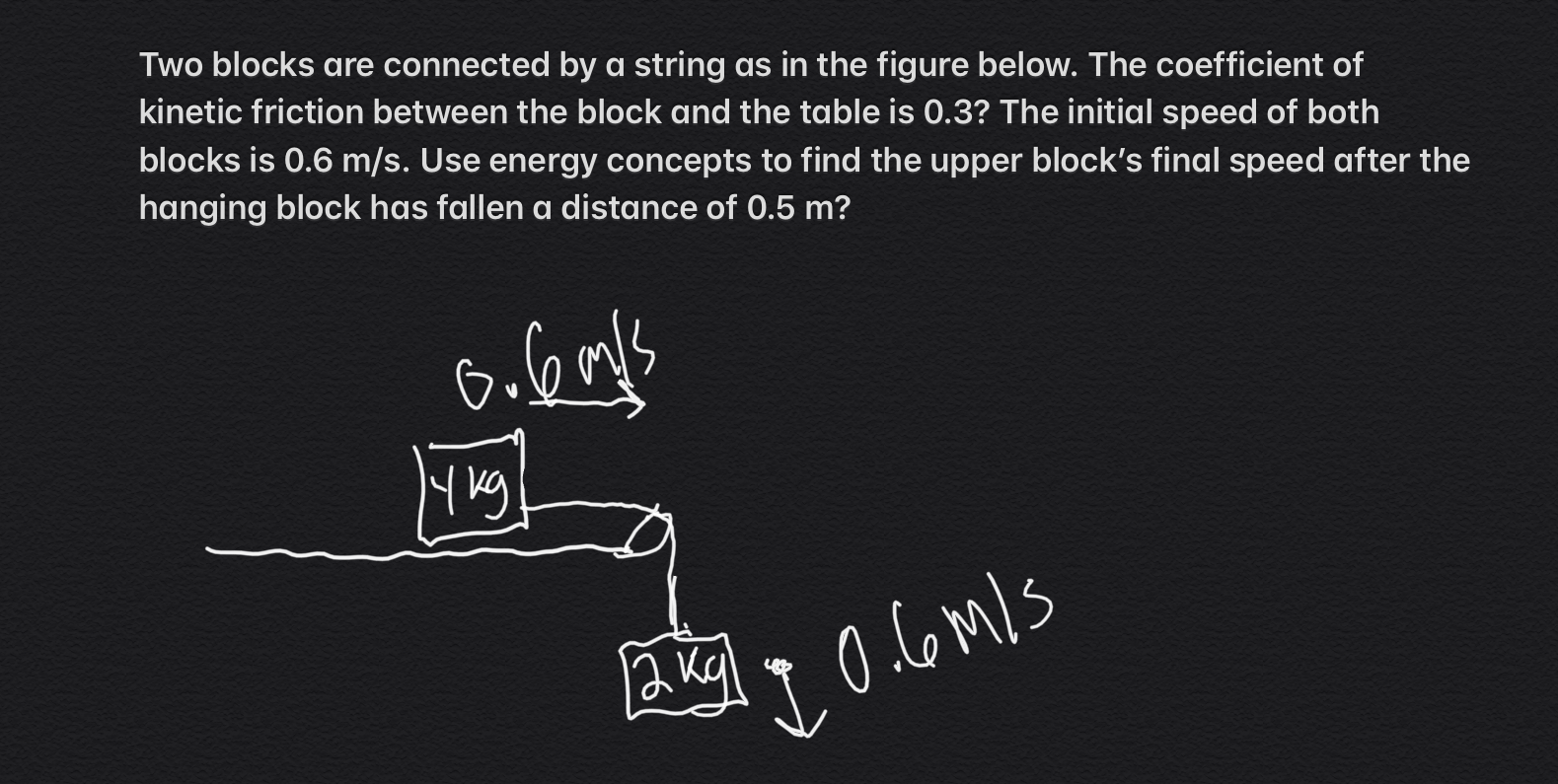 Solved Two blocks are connected by a string as in the figure | Chegg.com
