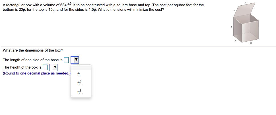 Solved A rectangular box with a volume of 684 ft is to be | Chegg.com