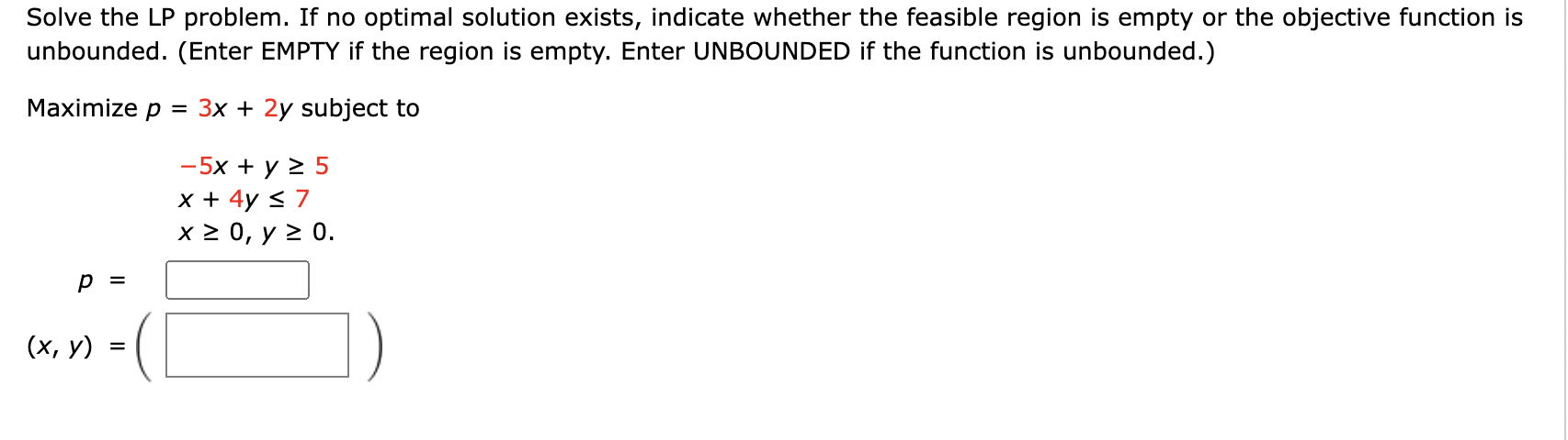 Solved Solve the LP problem. If no optimal solution exists, | Chegg.com
