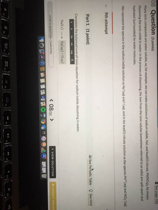Solved 08 Question (3 points) Many ionic compounds are water | Chegg.com
