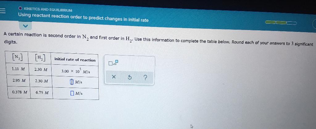Solved O KINETICS AND EQUILIBRIUM Using reactant reaction | Chegg.com