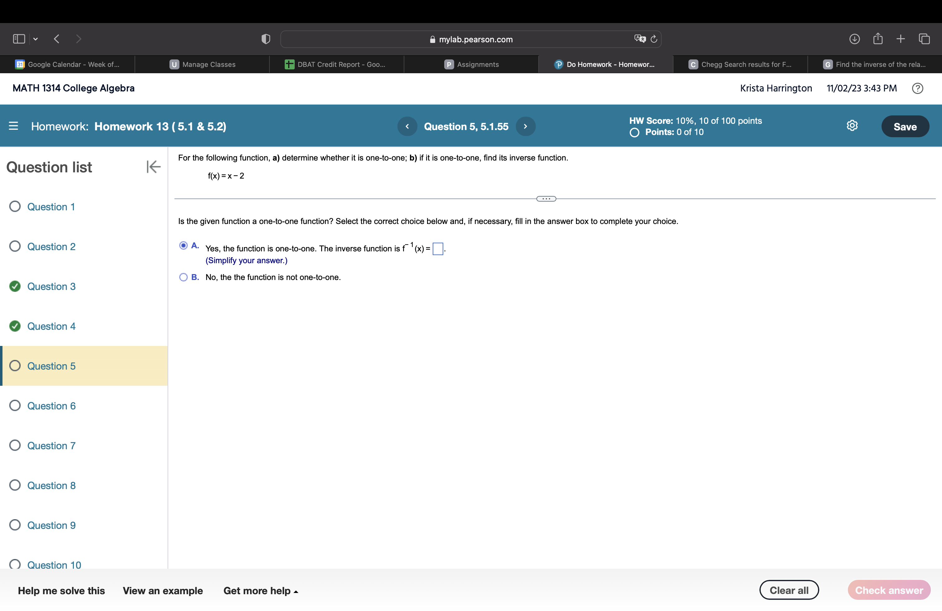 estion list For the following function, a) determine | Chegg.com