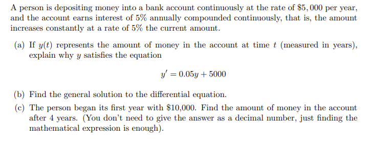Solved A person is depositing money into a bank account | Chegg.com
