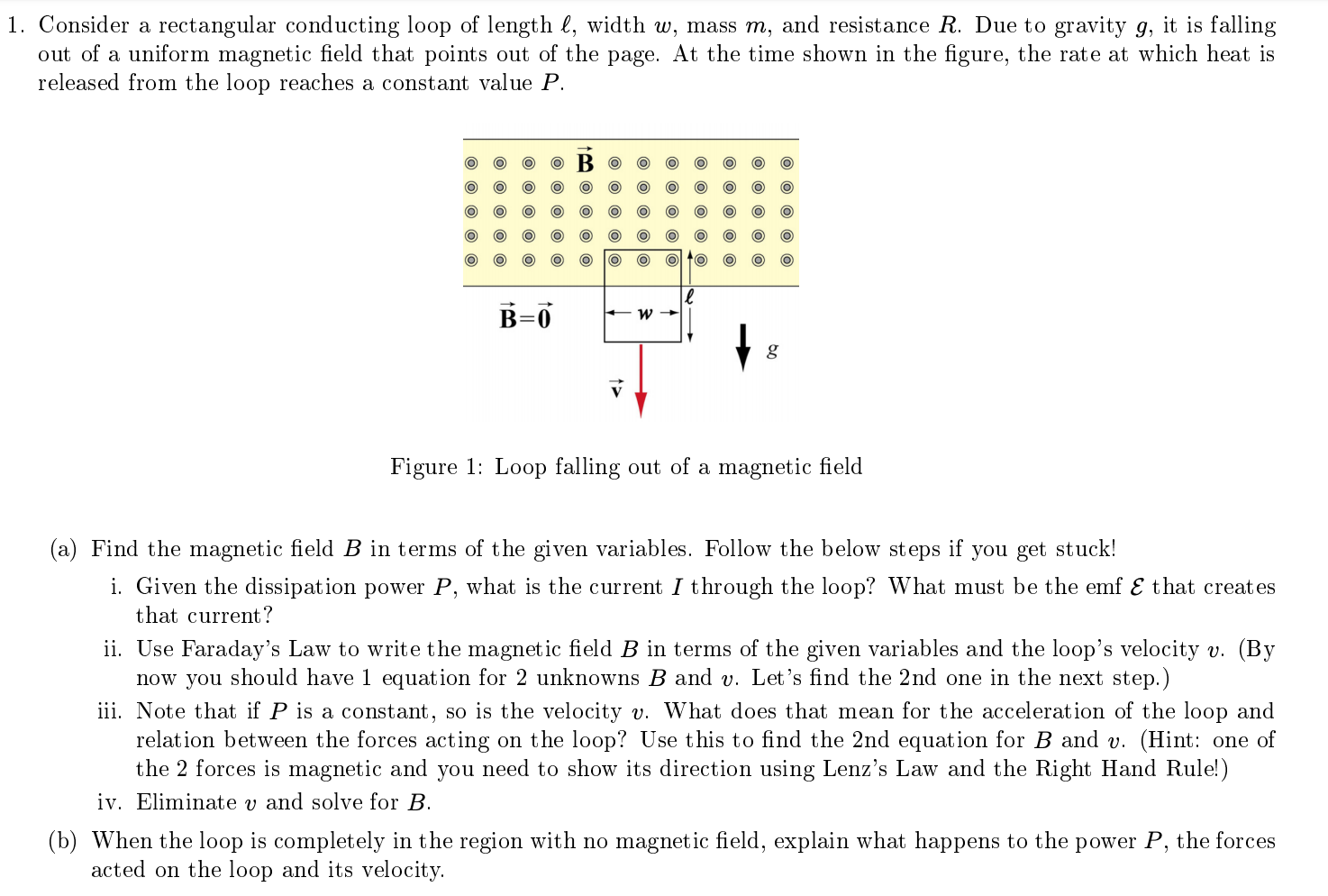 Solved 1. Consider a rectangular conducting loop of length | Chegg.com