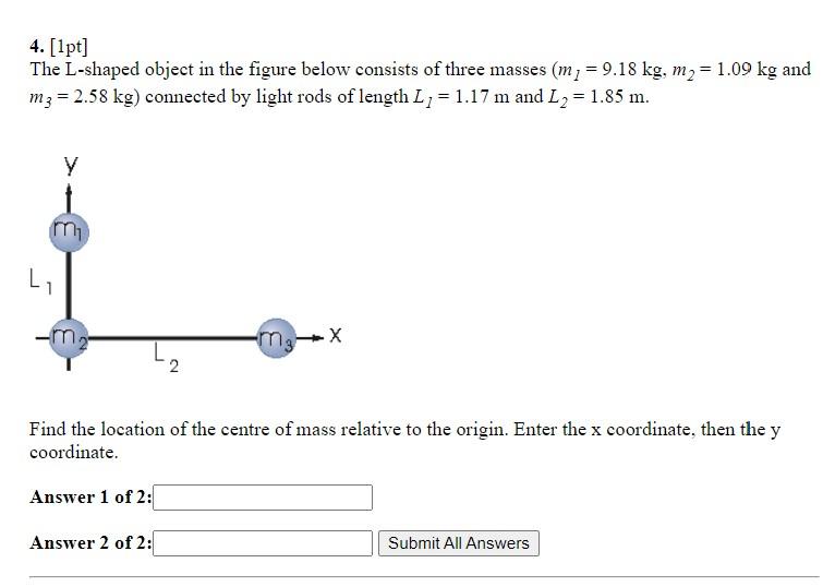 Solved 4. [1pt] The L-shaped object in the figure below | Chegg.com