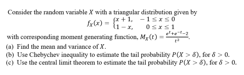 Solved 11 - x, Consider the random variable X with a | Chegg.com
