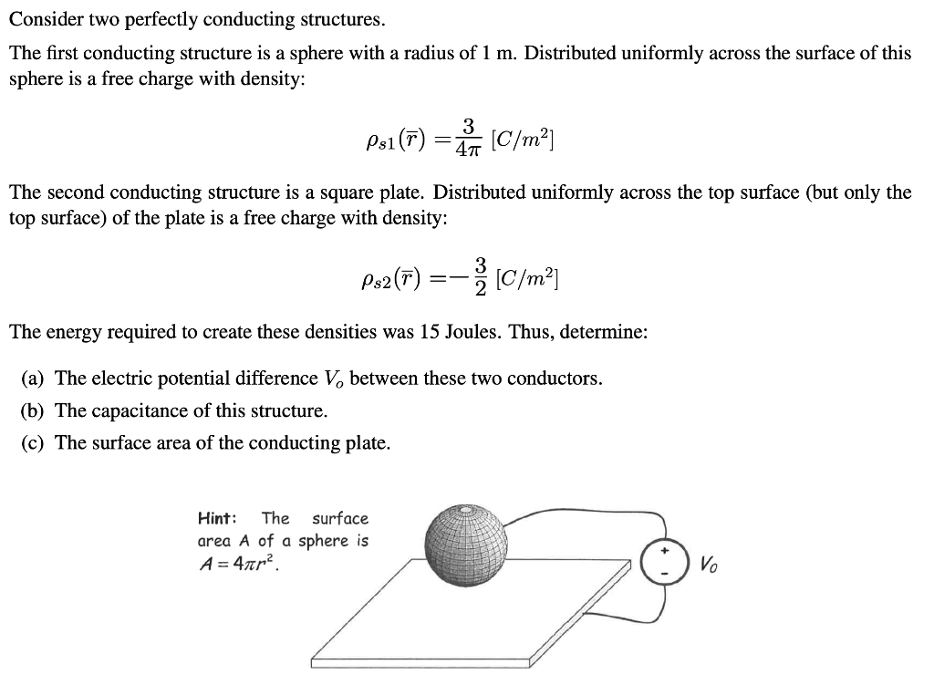Solved Consider two perfectly conducting structures. The | Chegg.com