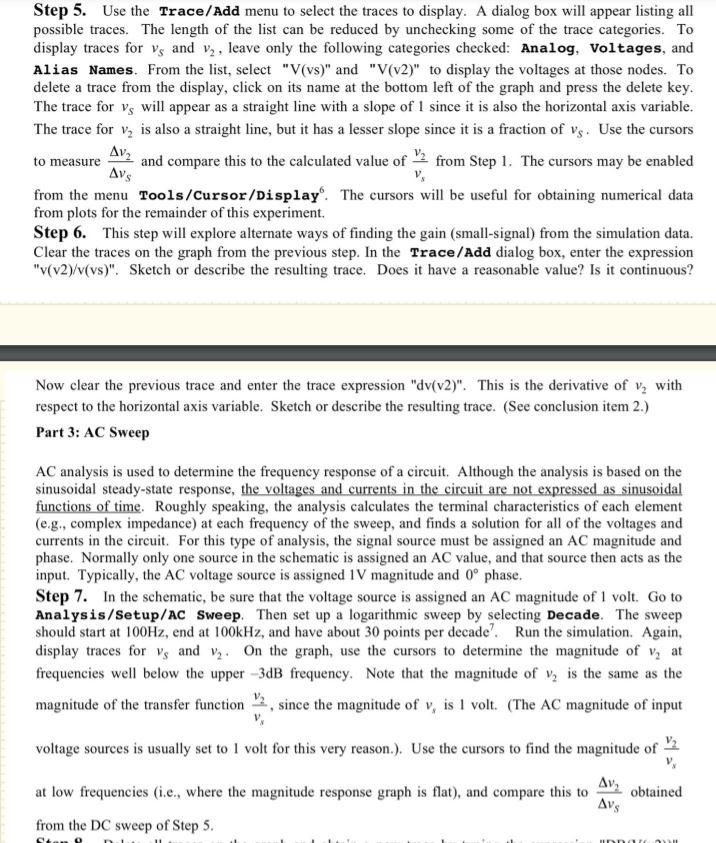 Step 5. Use the Trace/Add menu to select the traces | Chegg.com