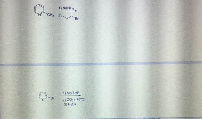Solved 1) NaNH2 1) Mg/THF Br 2) cO2 (-78°C) 3) H3O+ | Chegg.com