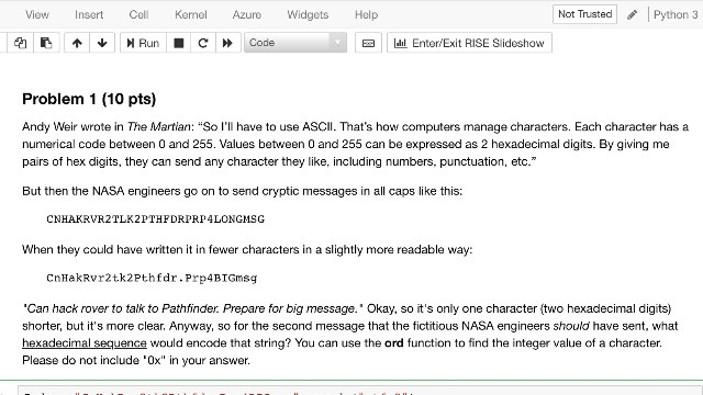 Solved Insert Widgets Not Trusted Python 3 View B Cell N Run | Chegg.com