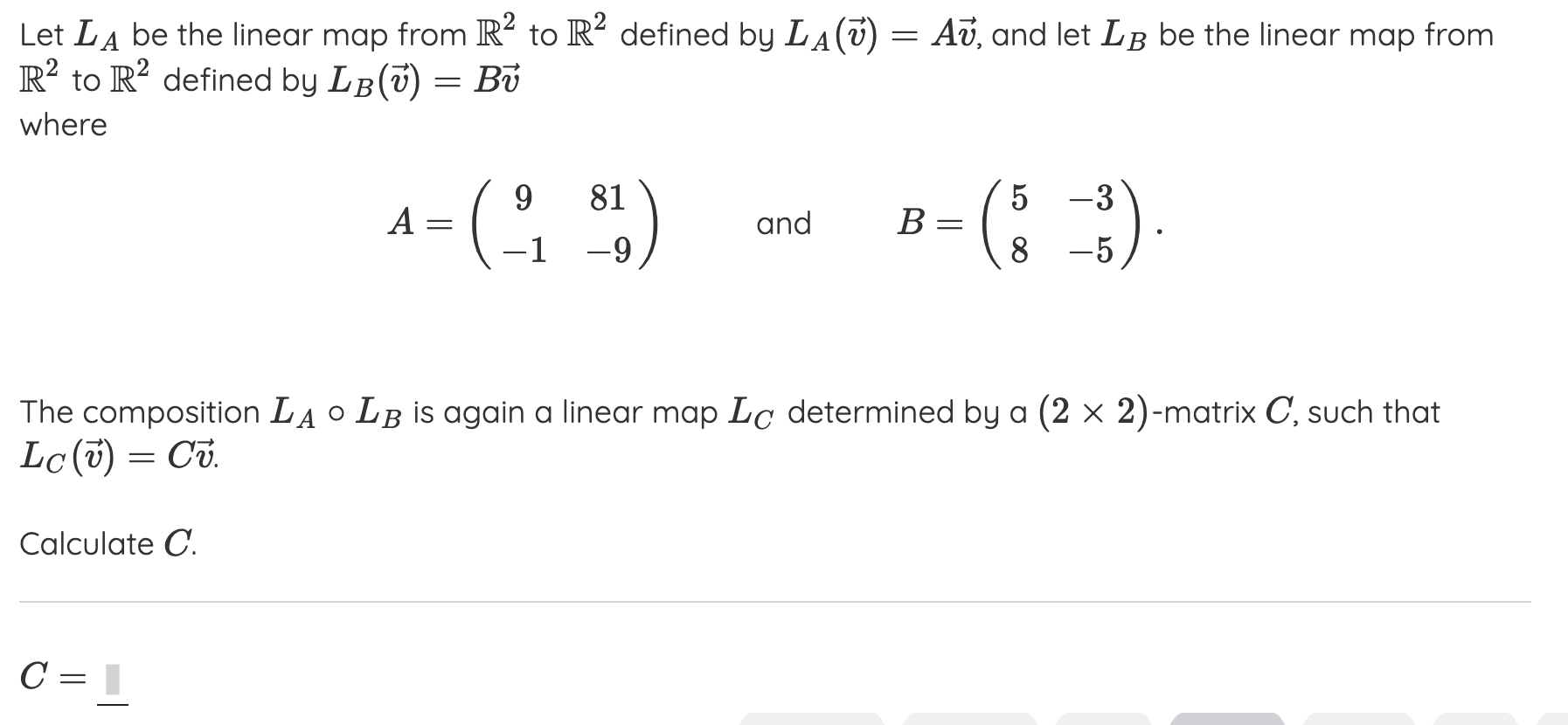 Solved Let LA be the linear map from R2 to R2 defined by | Chegg.com