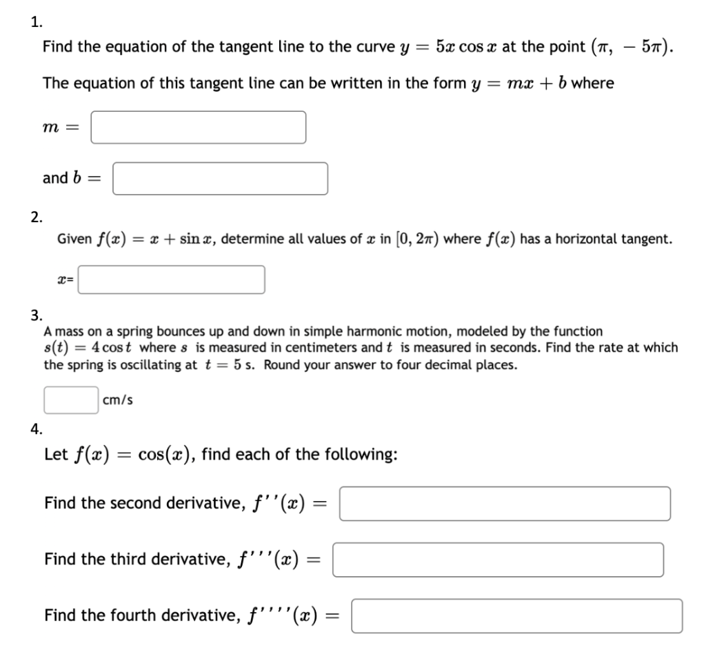 Solved Find the equation of the tangent line to the curve | Chegg.com