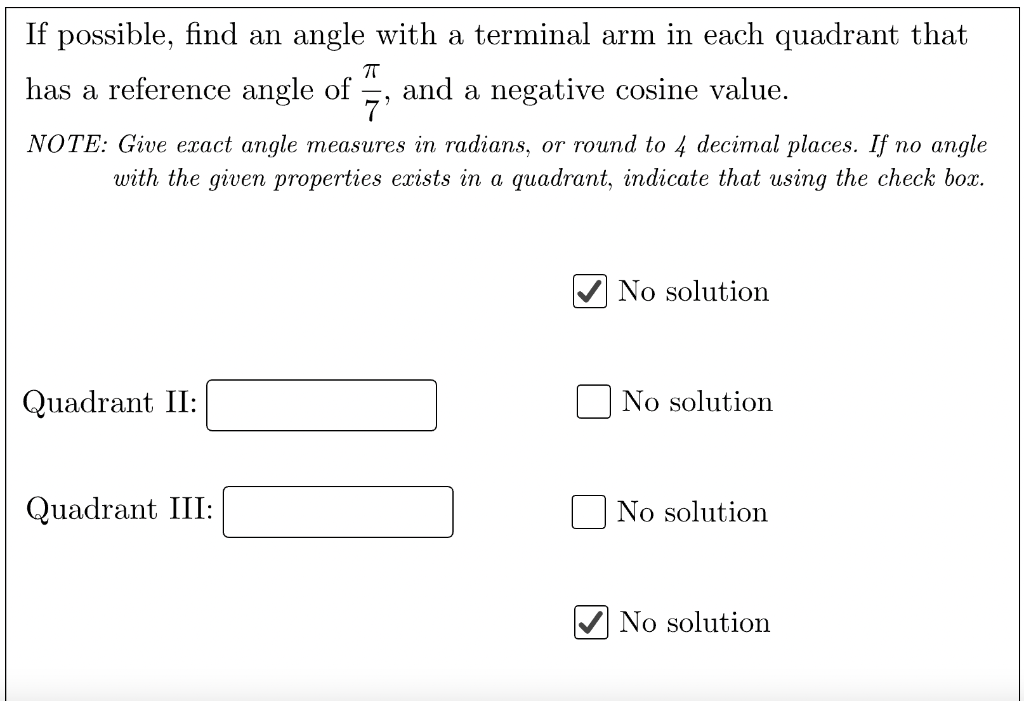 Solved If Possible Find An Angle With A Terminal Arm In 1972