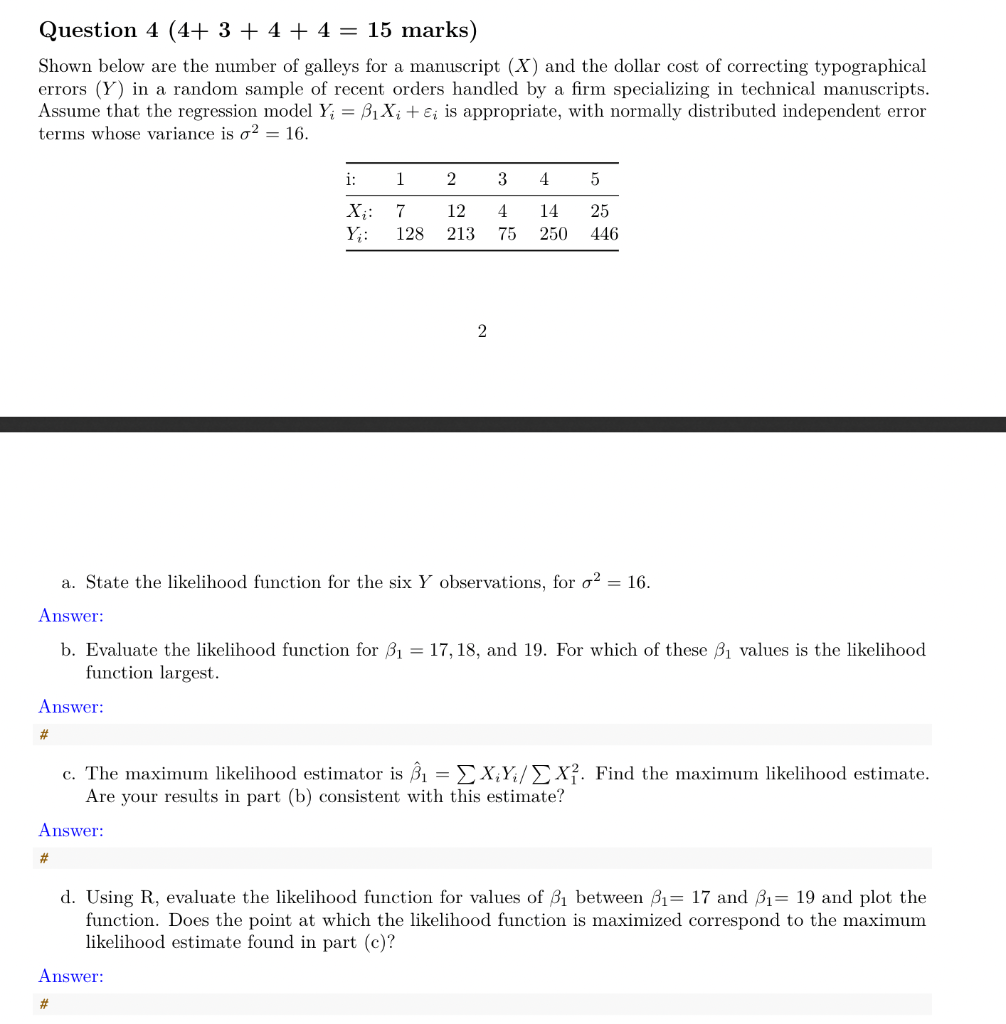 Solved Question 4(4+3+4+4=15 marks ) Shown below are the | Chegg.com