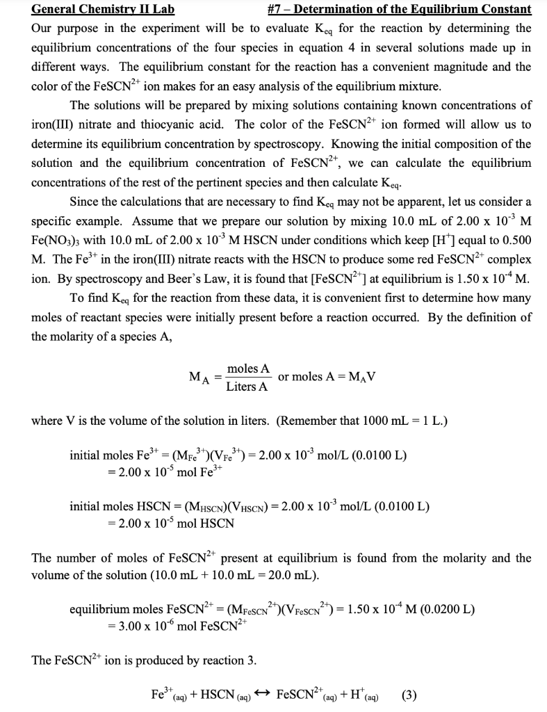 Equilibrium Reaction Calculate Keq assuming the | Chegg.com