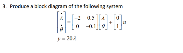 Solved 3. Produce a block diagram of the following system EN | Chegg.com
