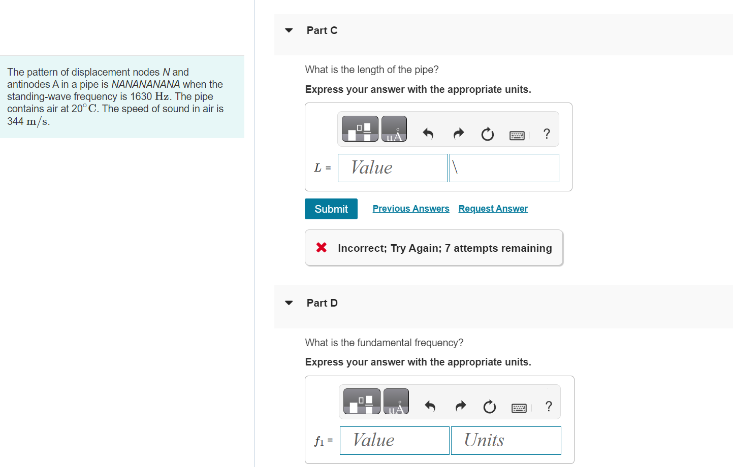Solved The pattern of displacement nodes N and What is the | Chegg.com