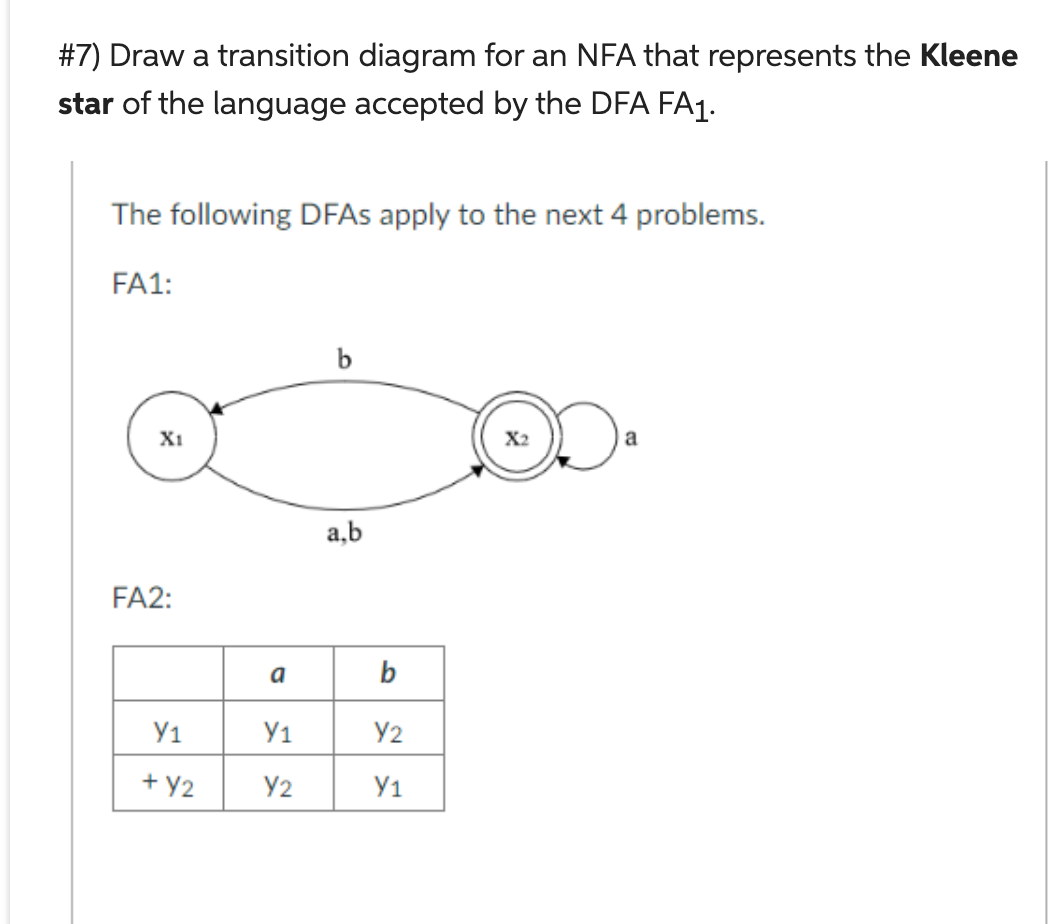 Solved \#7) Draw a transition diagram for an NFA that | Chegg.com