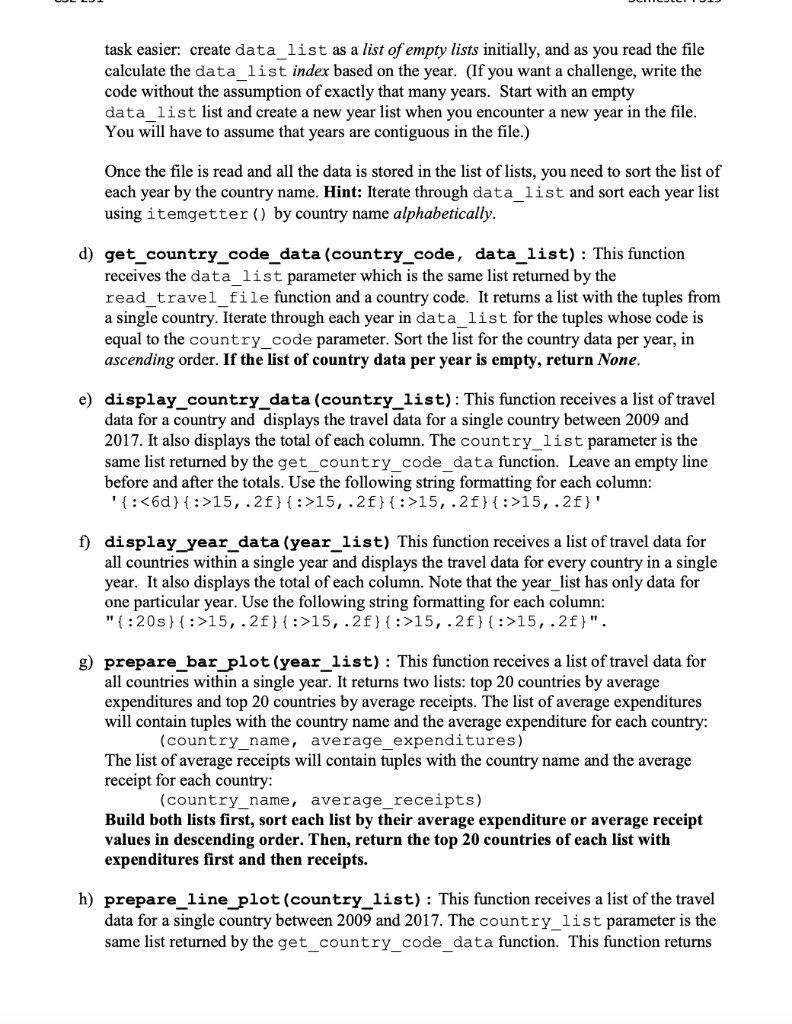 CSE 231 Semester FS19 Programming Project 07 This | Chegg.com