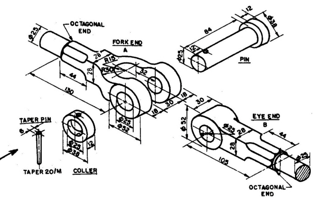 Solved tozat OCTAGONAL END 84 FORK EN 28 RIS PIN 10 18 30 | Chegg.com
