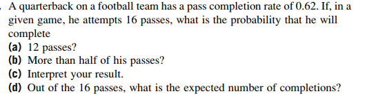 Solved A quarterback on a football team has a pass | Chegg.com