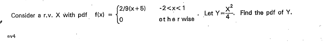 Solved Consider a r.v. x ﻿with pdf. Y=x24Y | Chegg.com