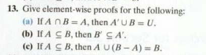 Solved 13. Give element-wise proofs for the following: (a) | Chegg.com