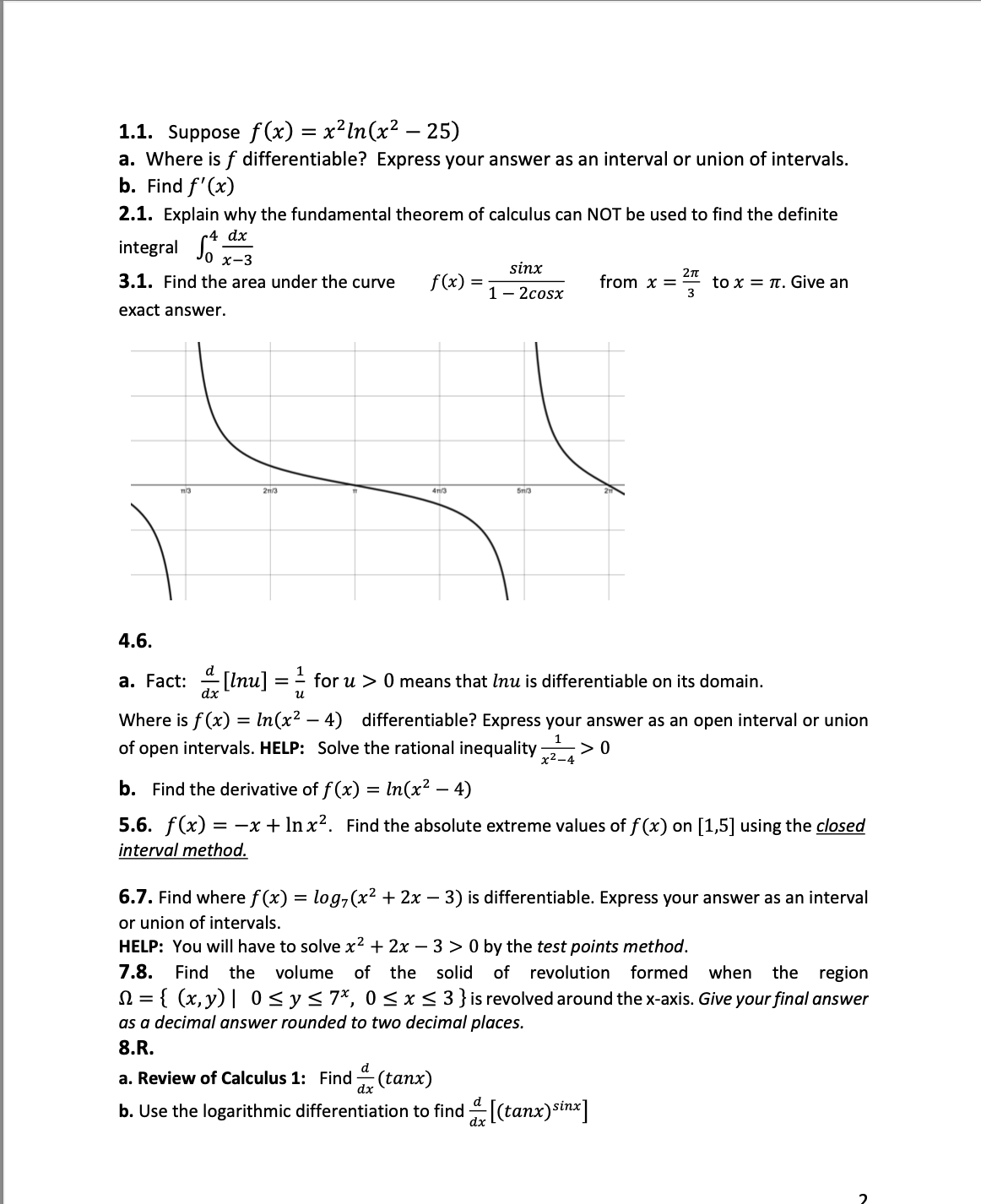 Solved 1.R. Review of Pre-Calculus a. Suppose a function f | Chegg.com