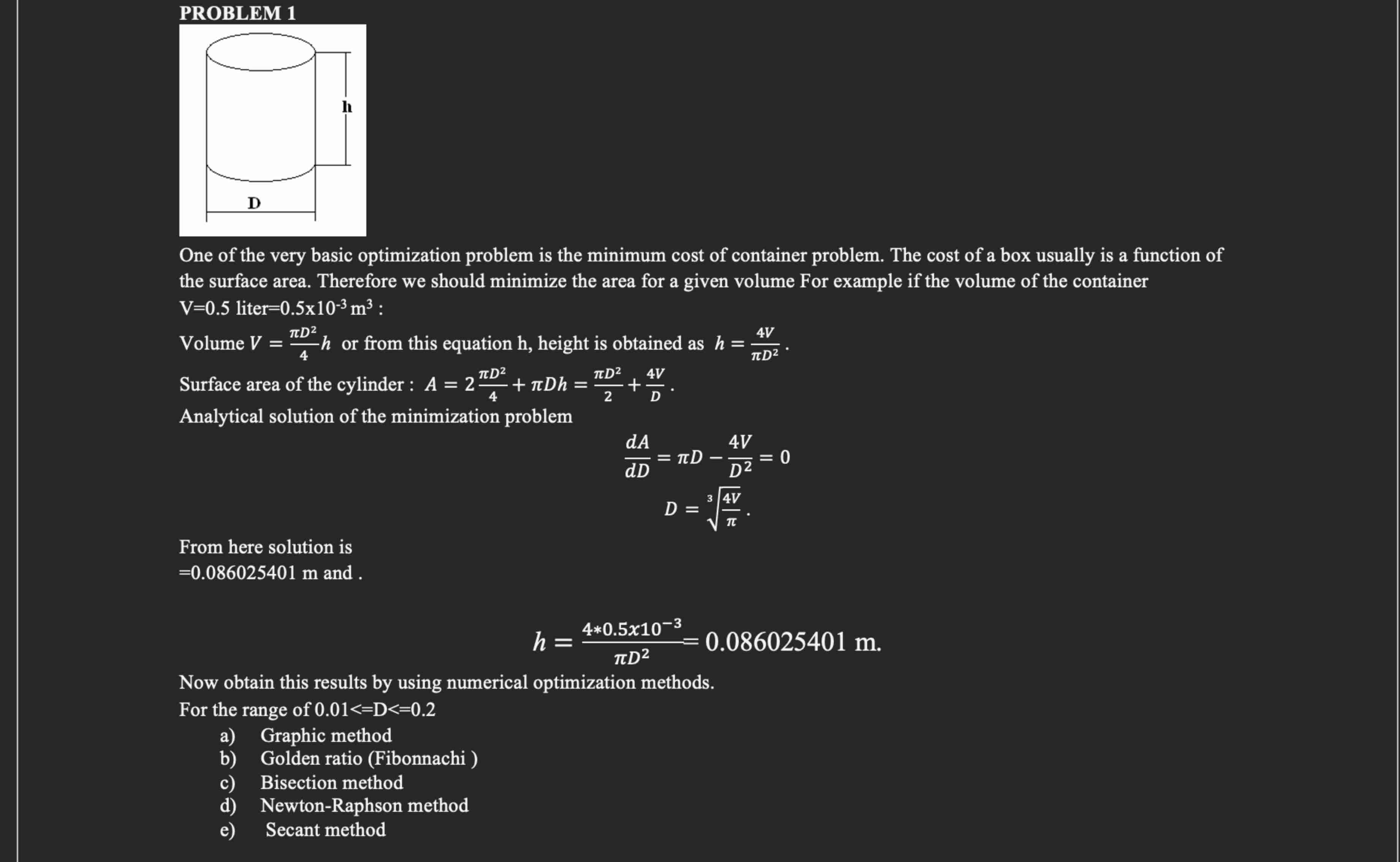 Solved One of ﻿the very basic optimization problem is ﻿the | Chegg.com