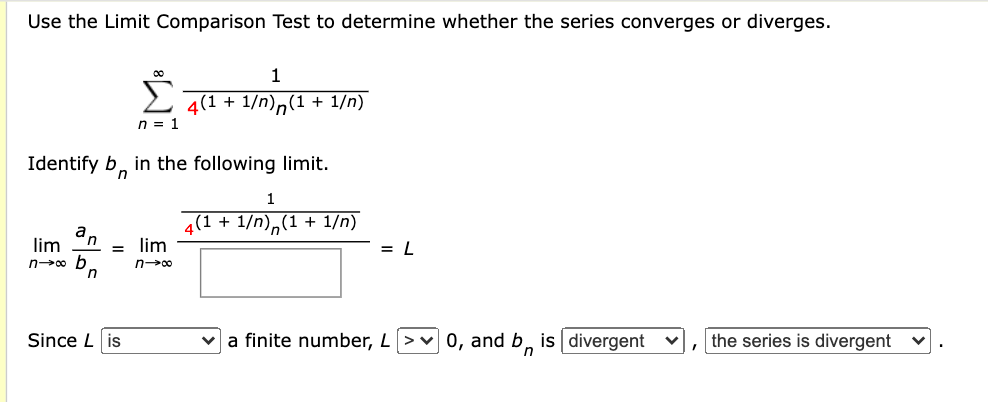 Solved Use the Limit Comparison Test to determine whether | Chegg.com