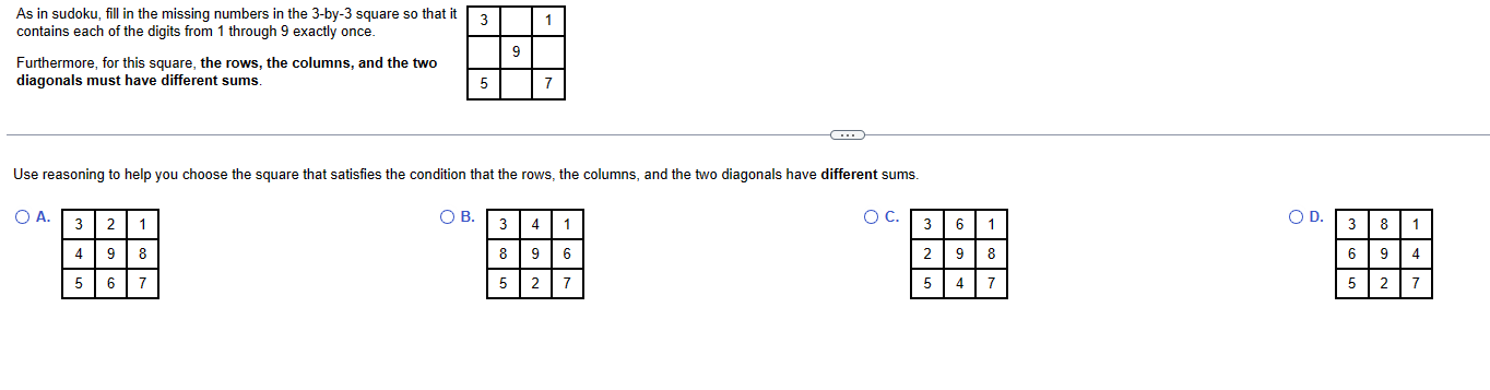 Solved As in sudoku, fill in the missing numbers in the 3 | Chegg.com